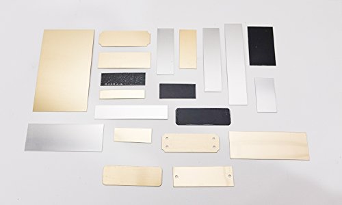 Engraving Plate Assortment - 20 Piece Aluminum and Brass Stamping