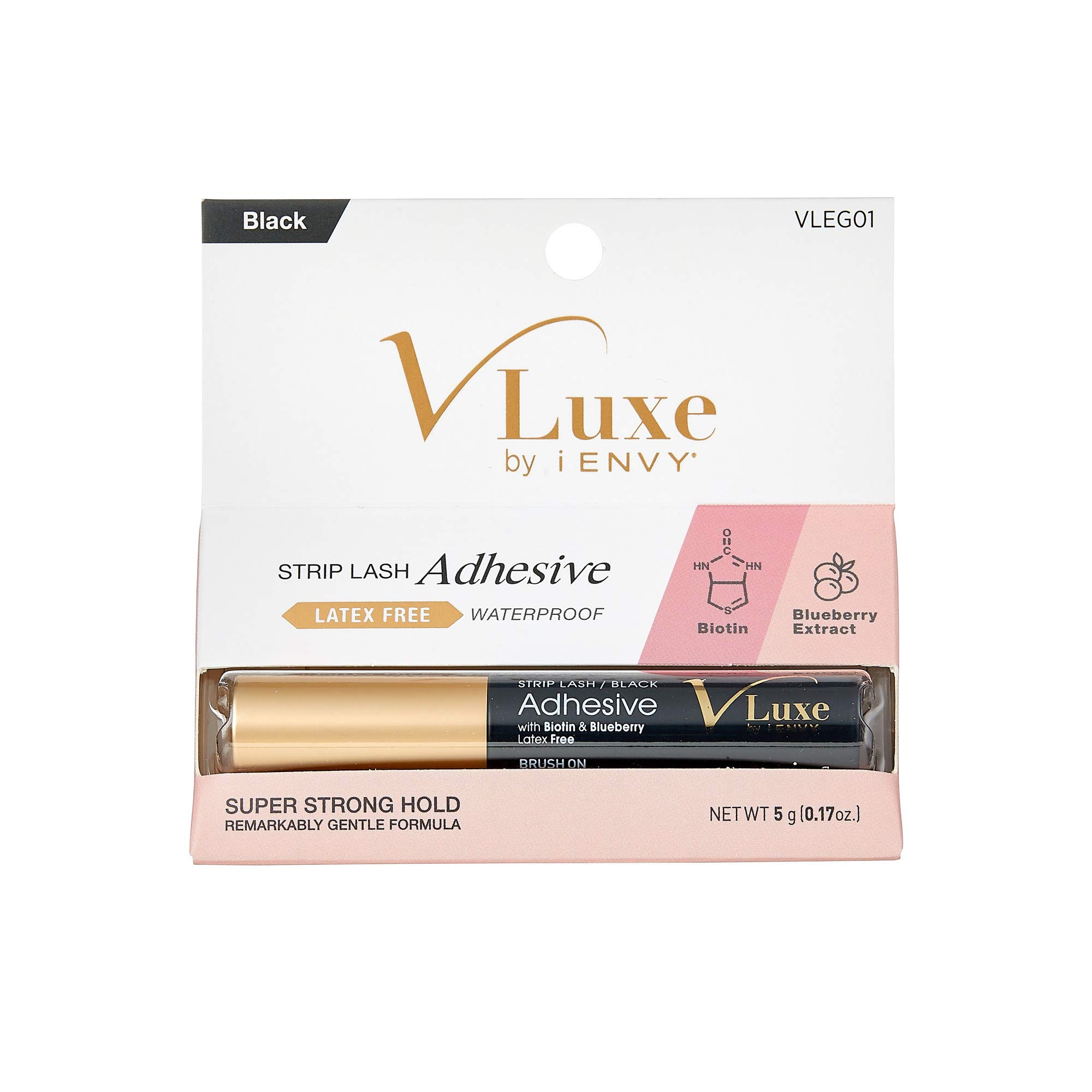 i•ENVY Waterproof Strip Lash Adhesive Black, Latex FREE, Biotin Infused
