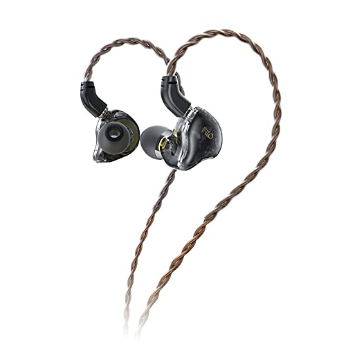 FiiO FD1 Hi-Res Earphone Wired,Beryllium-Plated 1DD,4-Stranded High-Purity Monocrystalline Copper, 0.78pin,Strong Bass (Without Mic,Black)