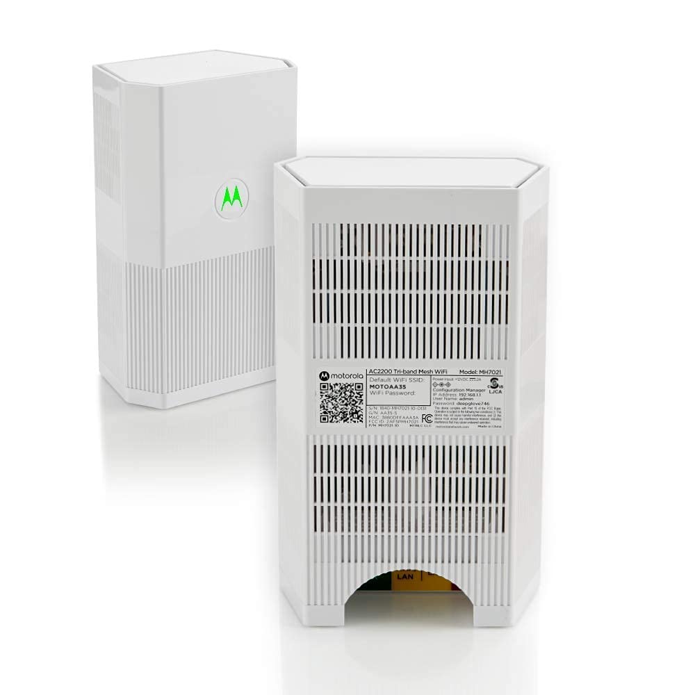 Motorola MH7023 | WiFi Mesh System (3-Pack) | Replaces Router + Extender | Easy Setup, Network Protection, Parental Controls | AC2200 WiFi Speed | up to 5000 sq ft