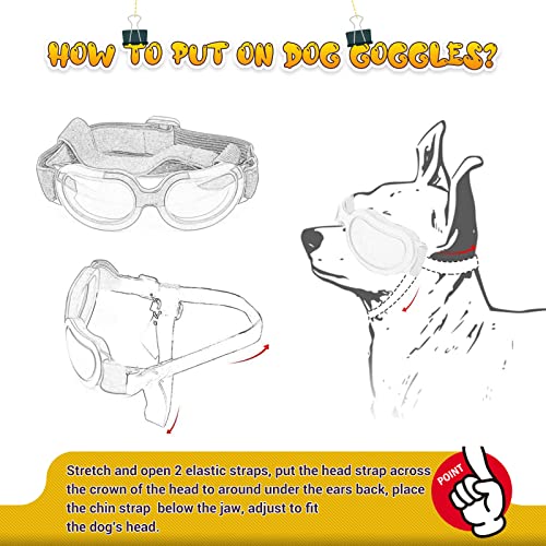 Enjoying Small Dog Sunglasses Dog Goggles Small Breed for UV Protection Snow-Proof Windproof Goggles with Flexible Straps for Puppy Cat - Blue