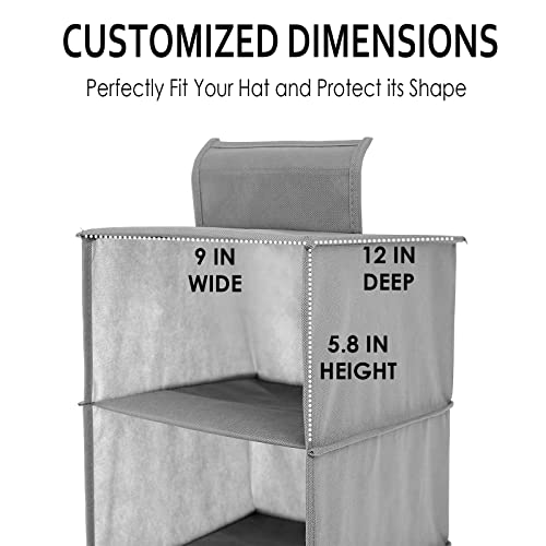 AEROiVi Hat Organizer for Closet - 10 Shelf Hat Racks for Baseball Caps - Non-Woven Fabric Hat Storage & Display - Hat Hanger to Protect Your Caps