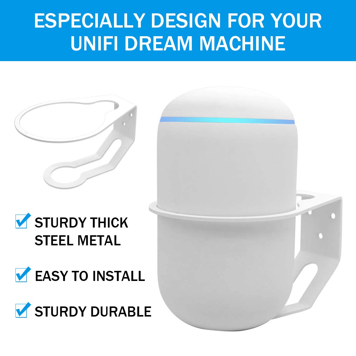 Ubiquiti Dream Machine Wall Mount,Space Saving Accessories for Dream Router Without Interference,Unifi Dream Router Bracket Made of Sturdy Metal(1pcs)