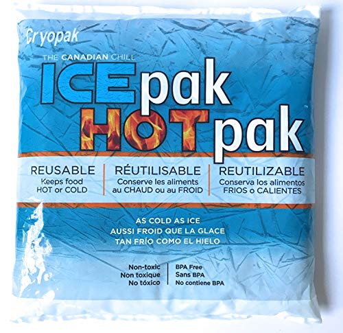 Cryopak Reusable Soft Ice Packs - Pack of 2 Large Size Ice Packs For Lunch Boxes, Coolers and More - Hot and Cold - GREAT VALUE