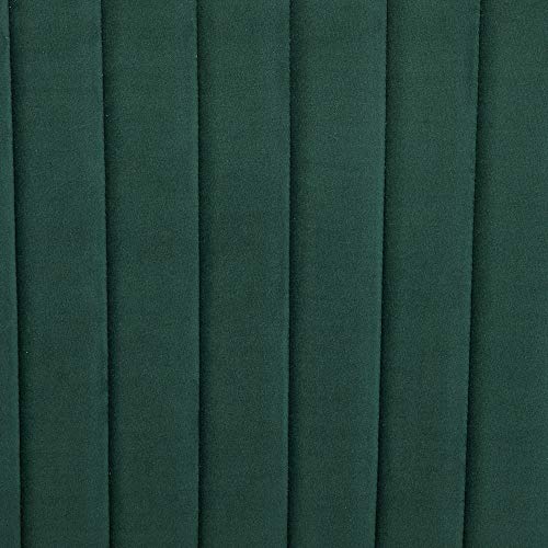 GIA Furniture Home Series Mid-Century Modern Armless Velvet Loveseat with Stripe Back, Love Seat, Green