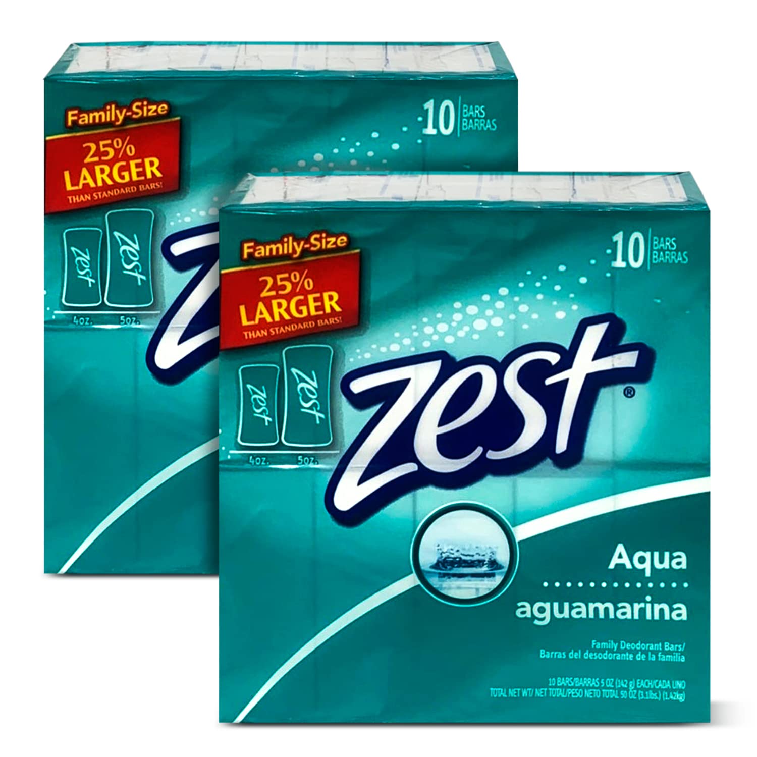 Idea Shop USA Aqua Bath Soap, 10 bars, 5Oz, (2 Packs of 10 Bars - 20 Bars Total)