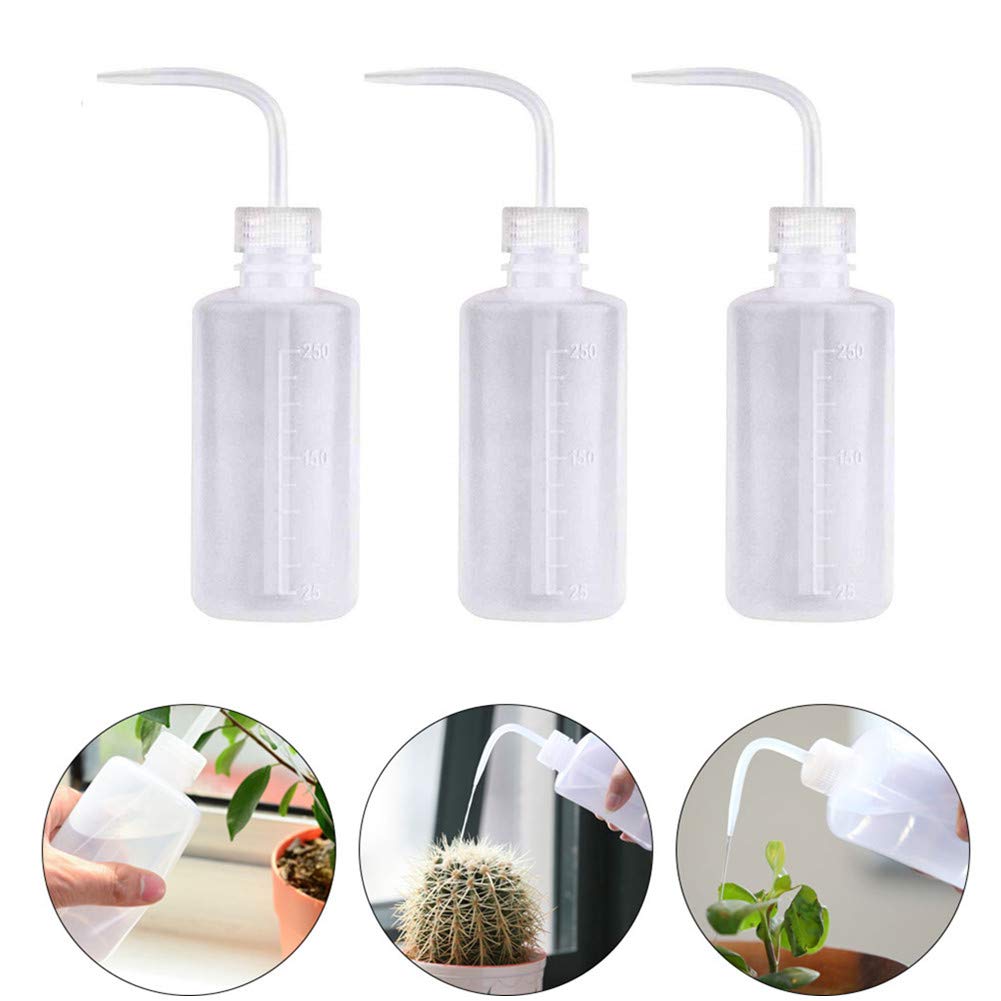 DADIWEY Safety Wash Bottle, LDPE Plastic Squeeze Bottle for Medical Label, Lab, Chemical, 250ml 8oz (3 Pack)