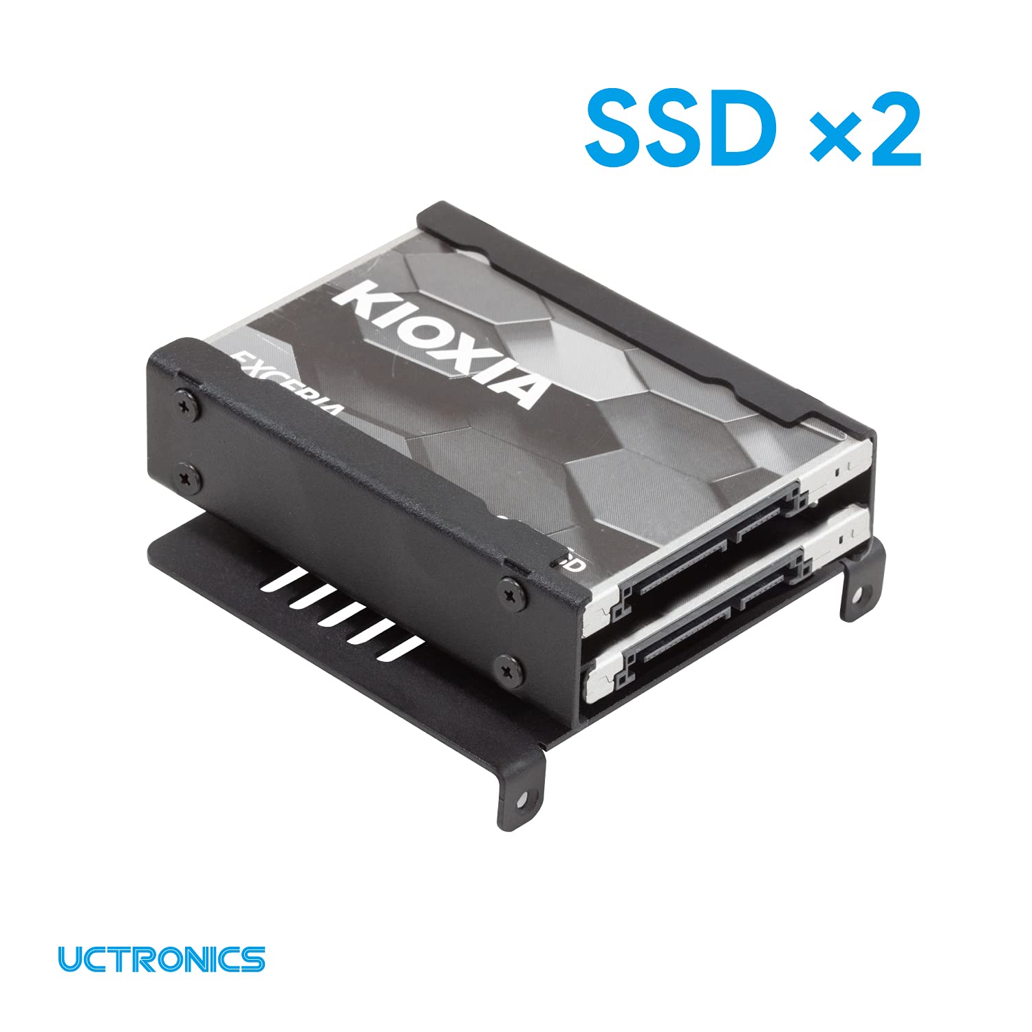 UCTRONICS SSD Baseplate for Raspberry Pi Cluster, Supports 2 Units of 2.5β Solid State Drives