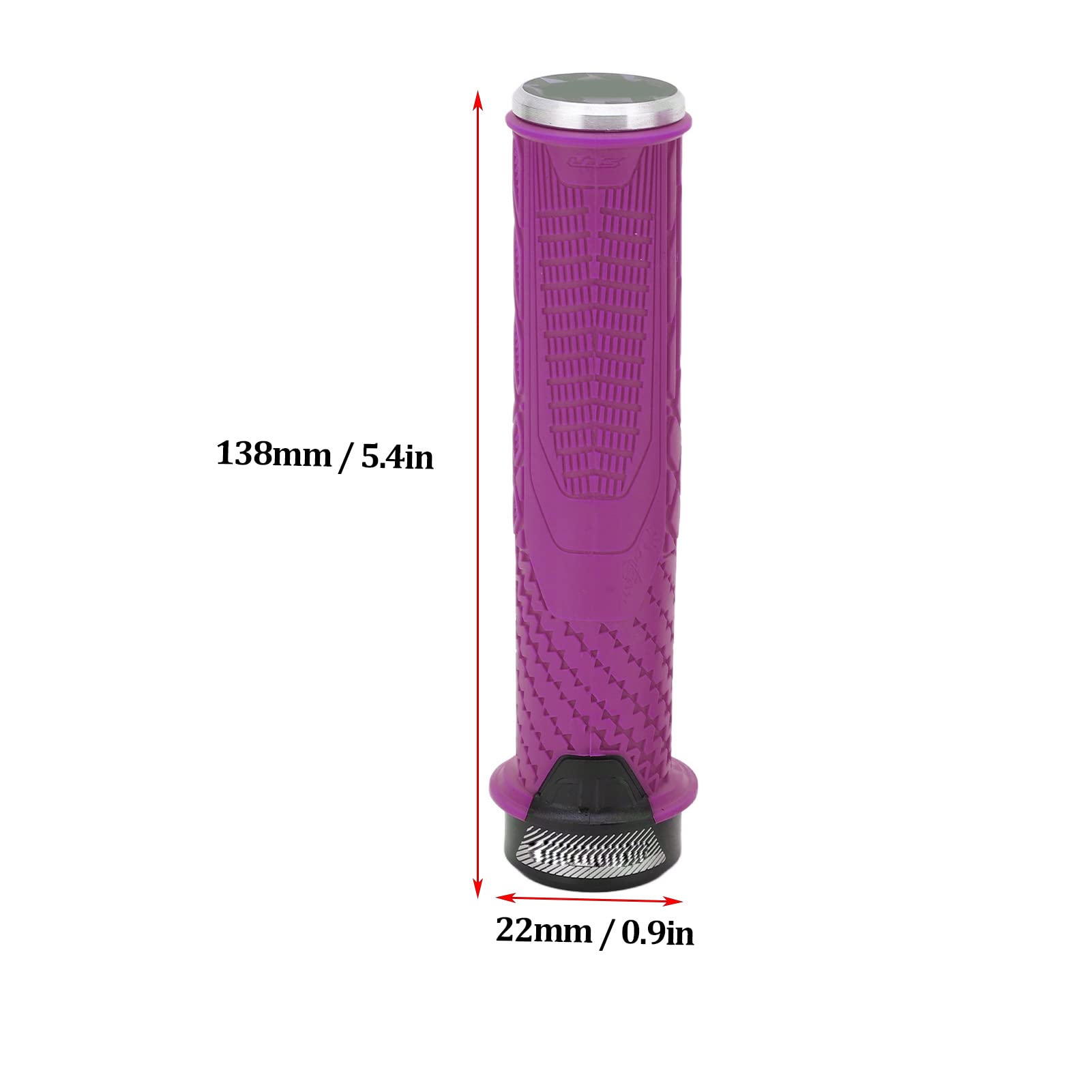 2PCS Bike Handle Grips TPR Rubber Ergonomic Lightweight Bike Lock Grip Replacement Parts Cycling Accessory (Purple)