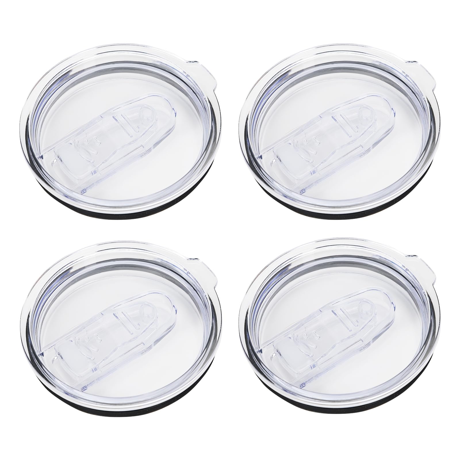 30oz Tumbler Cups Replacement Lids Compatible with YETI Rambler and More, Spill Proof Covers, Straw Friendly (Double Hole), 4 Count (Pack of 1)
