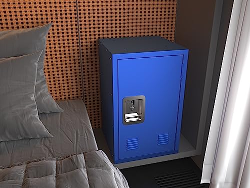 Campfun Kids Storage Locker, Metal Storage Cabinet Locker Cabinet Easy Assembly, Small Storage Cabinet Steel Locker, 24" H Single Locker, Lockers for Kids Bedroom/Home/School/Office, Blue