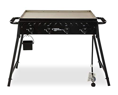Country Smokers CSGDL0590 The Highland 4-Burner Portable Griddle, Large, Black & Cuisinart CCB-500 Griddle Scraper, Six-inch wide stainless steel blade