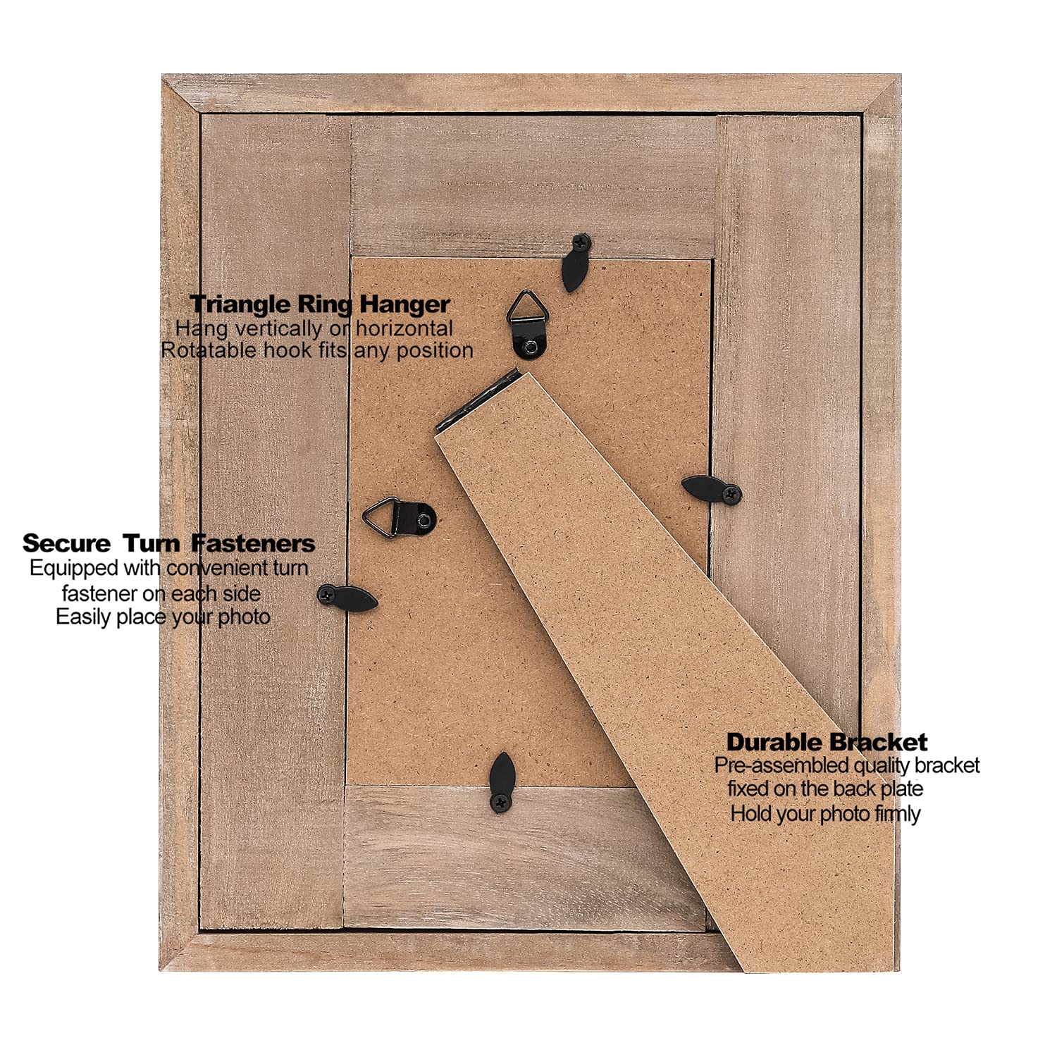 Adeco Handcrafted Rustic Wooden Picture Frames with Real Glass to Display 5 x 7 Inch Photo for Wall Hanging and Tabletop, Distressed White