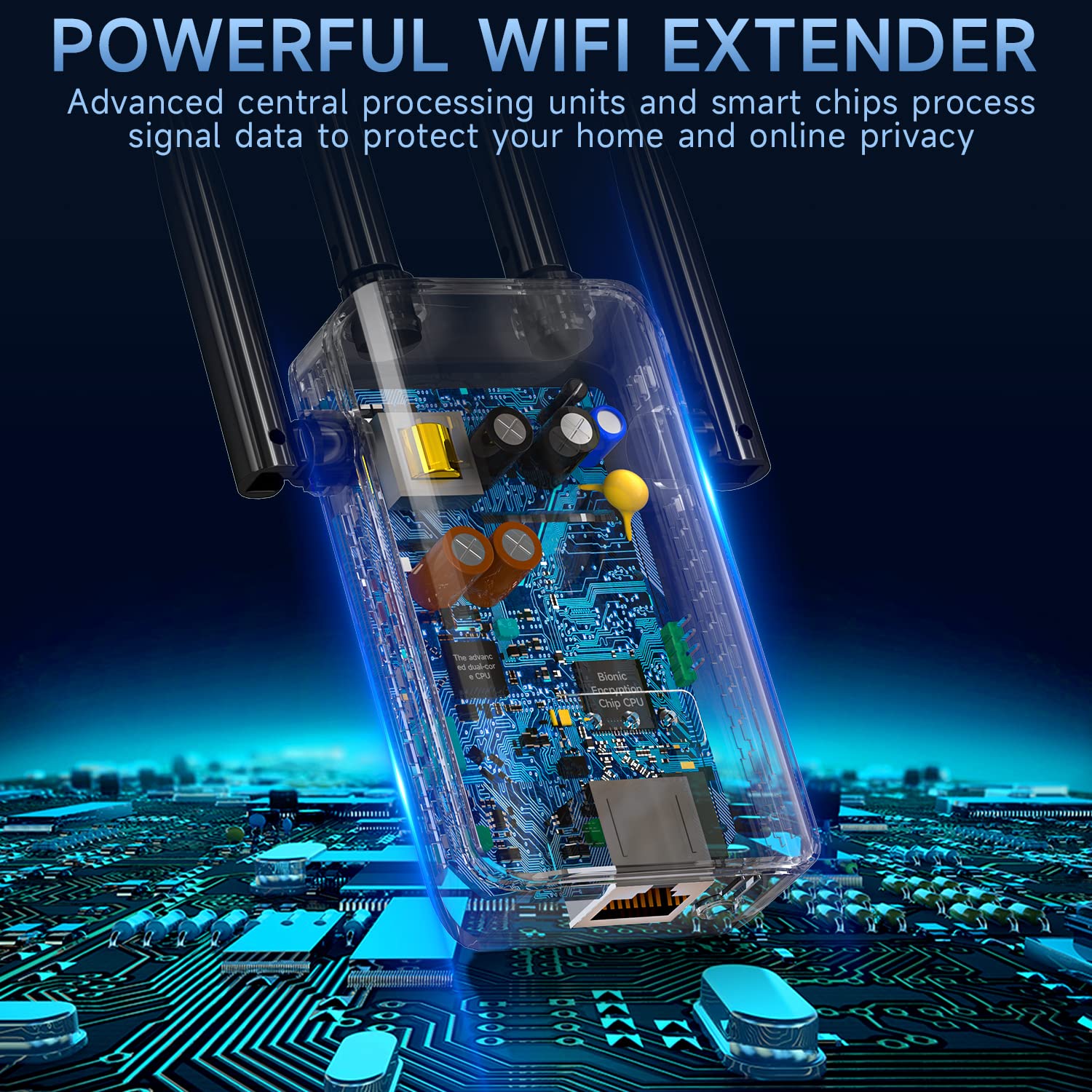 2023 WiFi Extender Wireless Signal Booster Long Range, Repeater Signal Amplifier with Ethernet Port, Internet Booster for Home, 1-Tap Setup, Access Point
