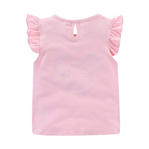 Mud Kingdom Toddler Girls Skirt Set Cute Cartoon Floral Summer Pink 3T