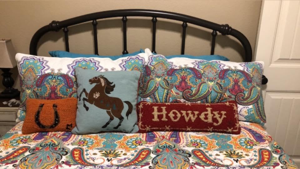Chandler 4 Corners Artist-Designed Howdy Hand-Hooked Wool Decorative Throw Pillow (8” x 24”) Cowboy-Themed Pillow for Couches & Beds - Easy Care, Low Maintenance - Country Western Decor for Homes