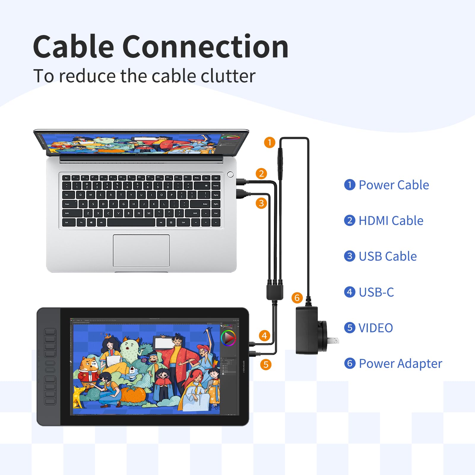 Drawing Tablet with Screen GAOMON PD1561 Drawing Monitor Art Tablet with Adjustable Stand, 10 Shortcut Keys, Tilt Support, Battery-Free Pen, 15.6-inch Graphics Tablet for Mac, Windows PC