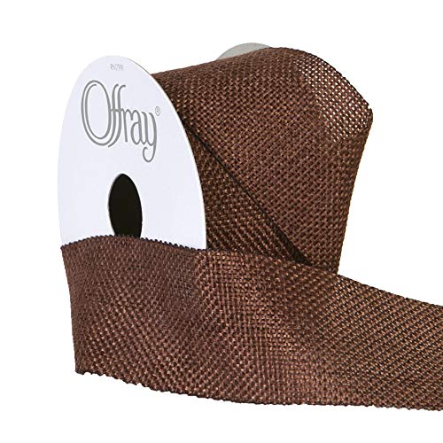 Berwick Offray 1.5" Wide Rustic Saddle Polyester Ribbon, Mud Pie Brown, 3 Yards