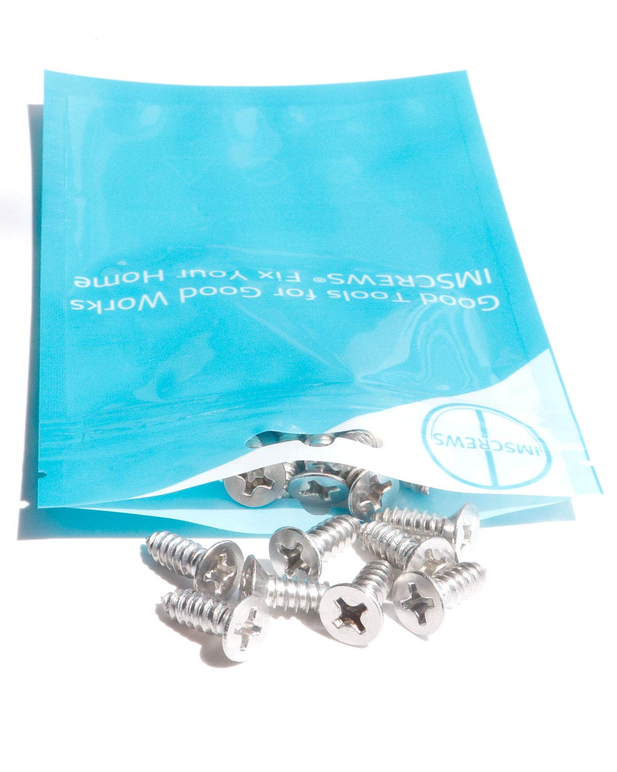 IMScrews 50pcs #14 x 3/4" Wood Screws, 18-8 304 Stainless Steel, Flat Head Phillips, Self-Tapping - Ideal for Wood Projects.