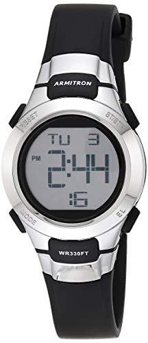 Armitron Sport Women's 457012BLK Chronograph Black Resin Stainless-Steel Accent Strap Watch