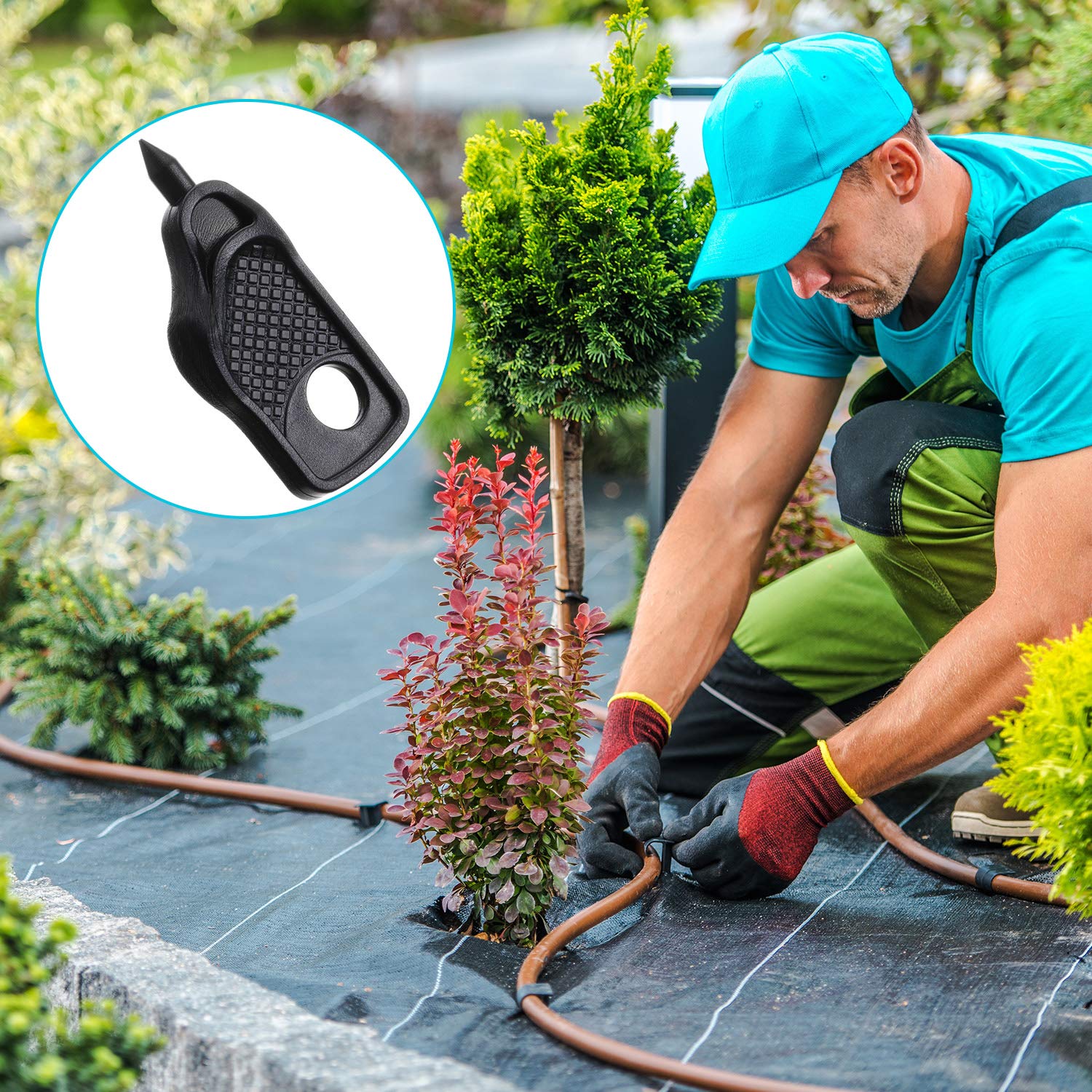 Mudder 10 Pieces Drip Irrigation Hole Punch Tool 4 mm Mini Tubing Drip Watering Hose Accessories for 1/4 Inch Hose, Black