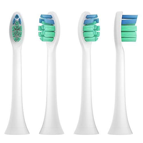 Plackers Pro Sonic Clean Replacement Brush heads, 1 Year Supply - 4Count (fits Philips Sonicare Click-On Electric Toothbrushes), 4Count