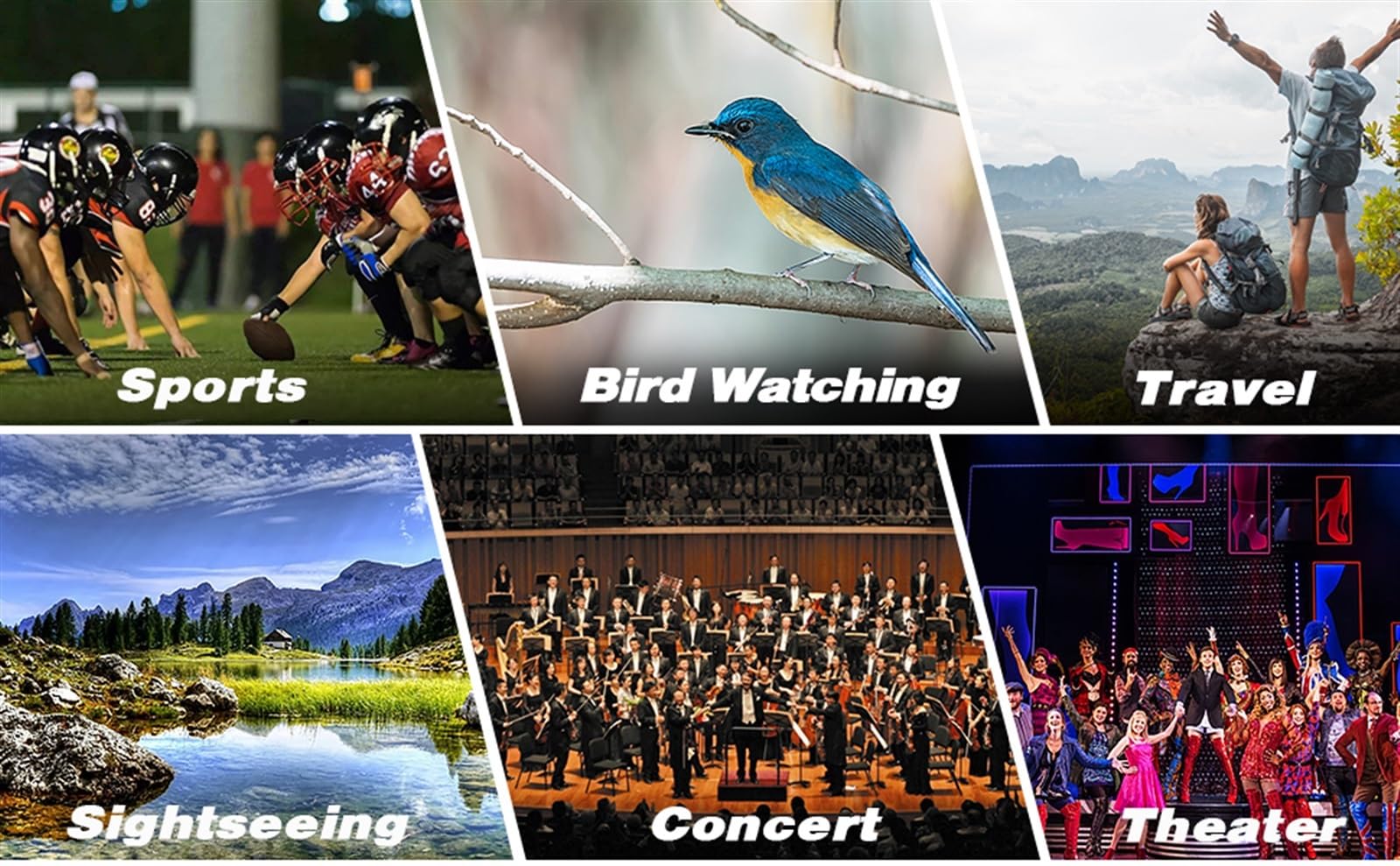 20x50 Binoculars for Adults HD Day Light Night Binoculars with BAK4 Prism FMC Lens for Hunting Bird Watching Concert etc IPX7 Waterproof Black