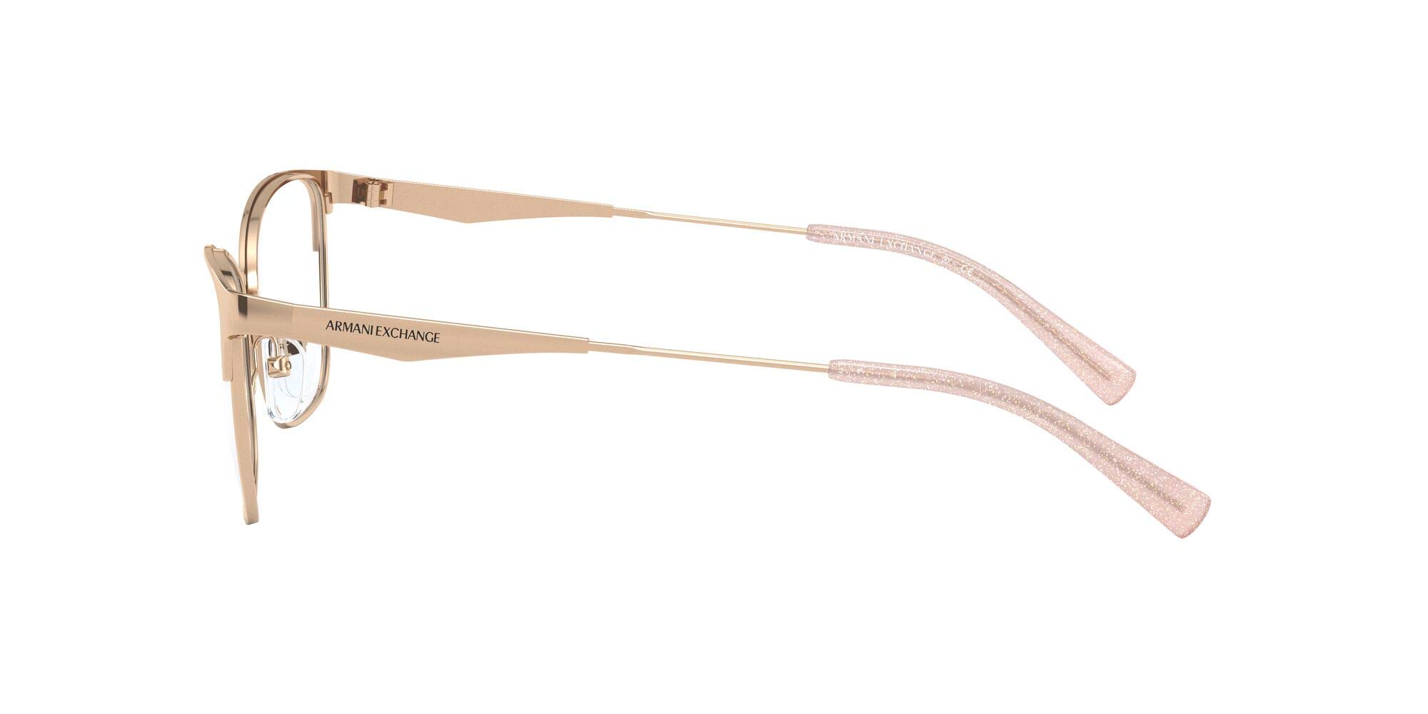 A|X ARMANI EXCHANGE Women's AX1040 Cat Eye Prescription Eyewear Frames, Shiny Rose Gold/Demo Lens, 54 mm