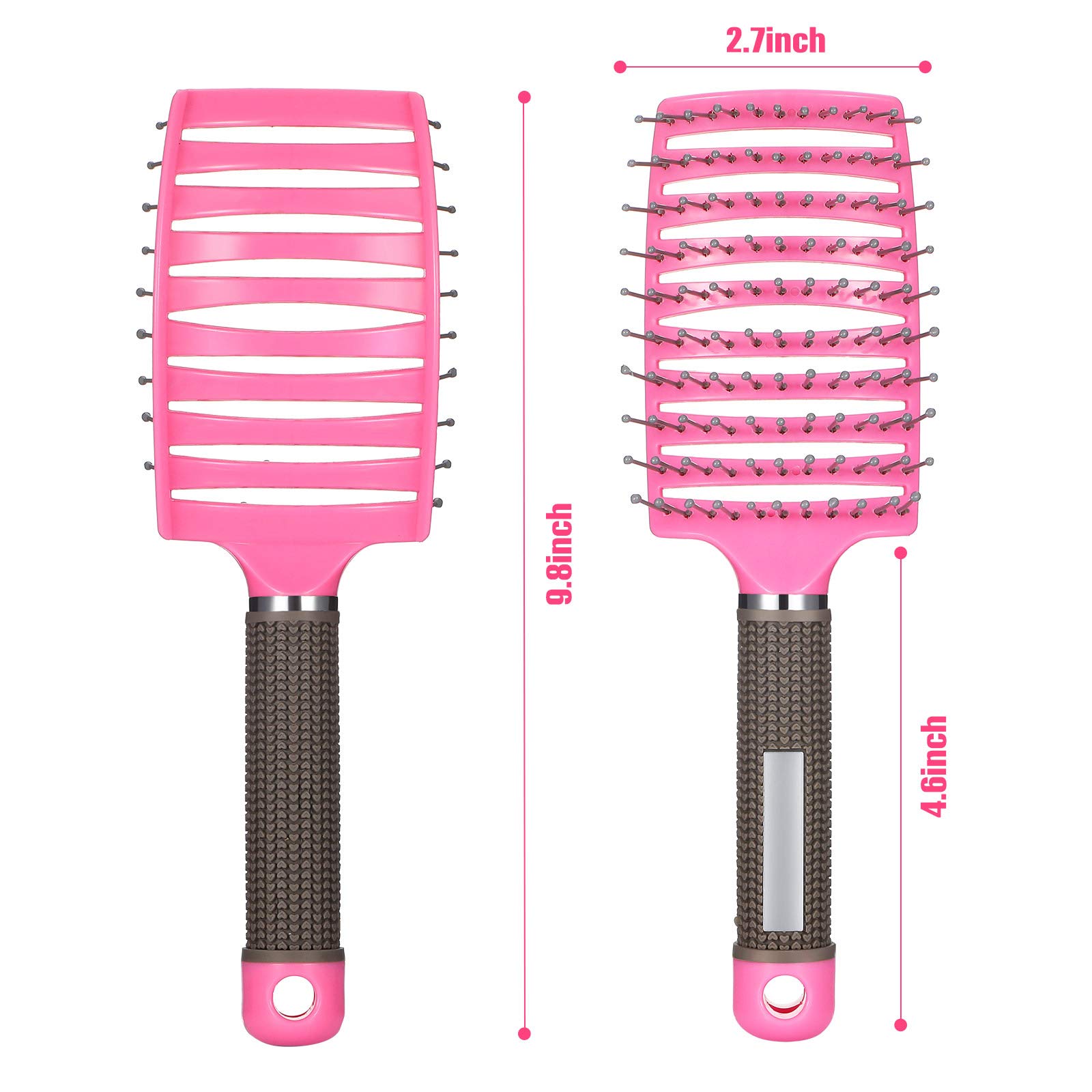Patelai 4 Pieces Vent Hair Brushes Detangling Curved Brushes Massage Vented Styling Hair Comb Barber Hairdressing for Women,4 Color
