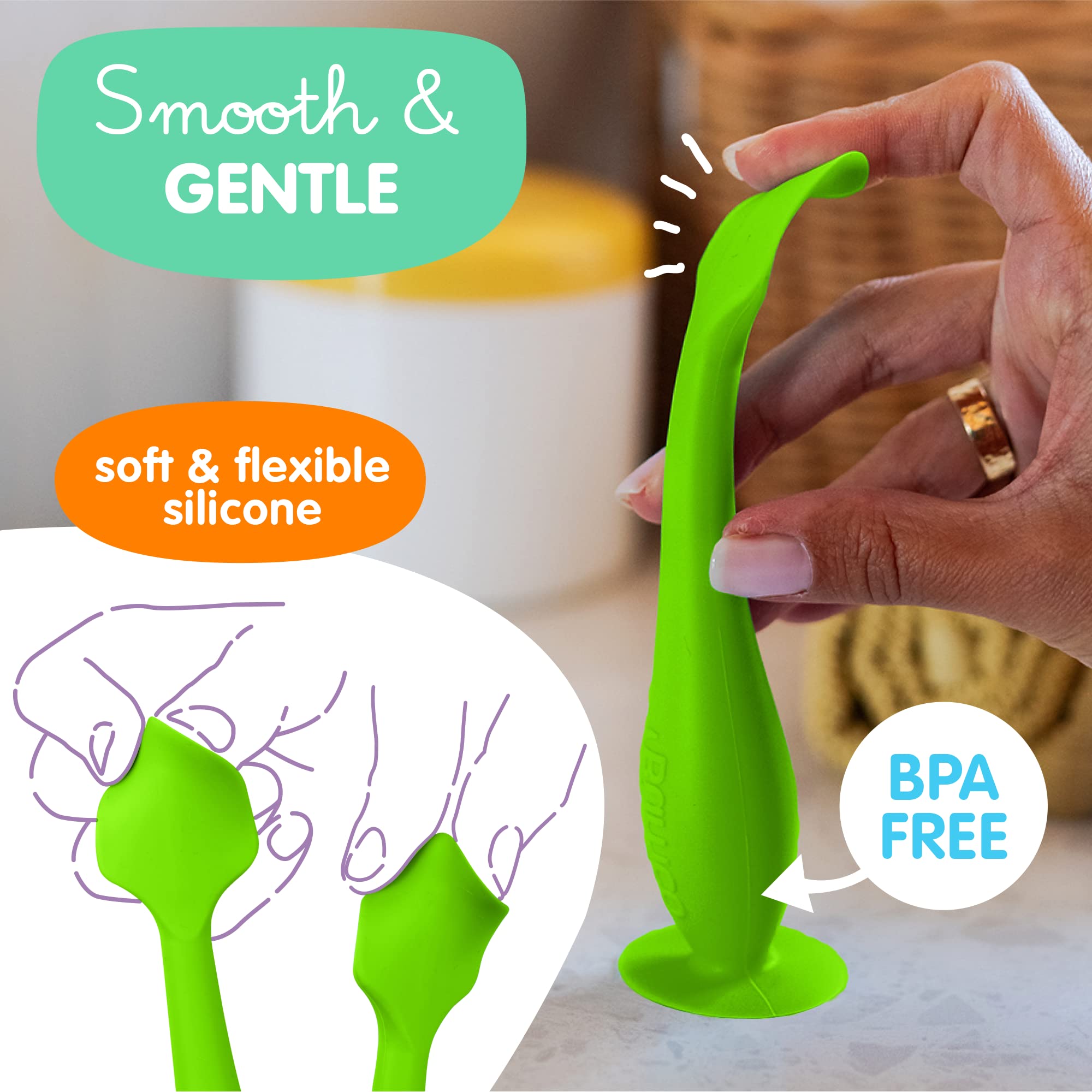 Bumco Diaper Cream Spatula - BPA-Free Diaper Bag Essentials, Soft Butt Spatula Baby, Mom-Invented Butt Paste Spatula, Bumco Diaper Cream Spatula, Flexible Diaper Cream Applicator, Bumco Baby Bum Brush