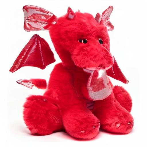 Bearington Collection Red Dragon Plush Toys Dragon Stuffed Animal 11 in Ideal for Valentine's Day Plushies