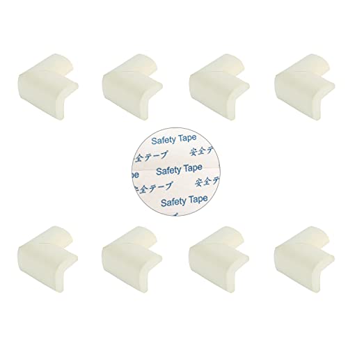 Edge & Corner Guards, 8 Pack – Table Corner Protector, Desk Edge Protection, Impact Absorbing Furniture Bumper, Baby Safety Foam Corner Guard, Soft Corner Cover Cushion for Kid, Adhesive (white color)