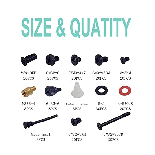 QTEATAK 272 PCS pc Basic Computer Standoffs Set & Screws Kit for Motherboard HDD Hard Drive, Case, Power Card, Graphics, Fan, Chassis, CD-ROM, ATX Case
