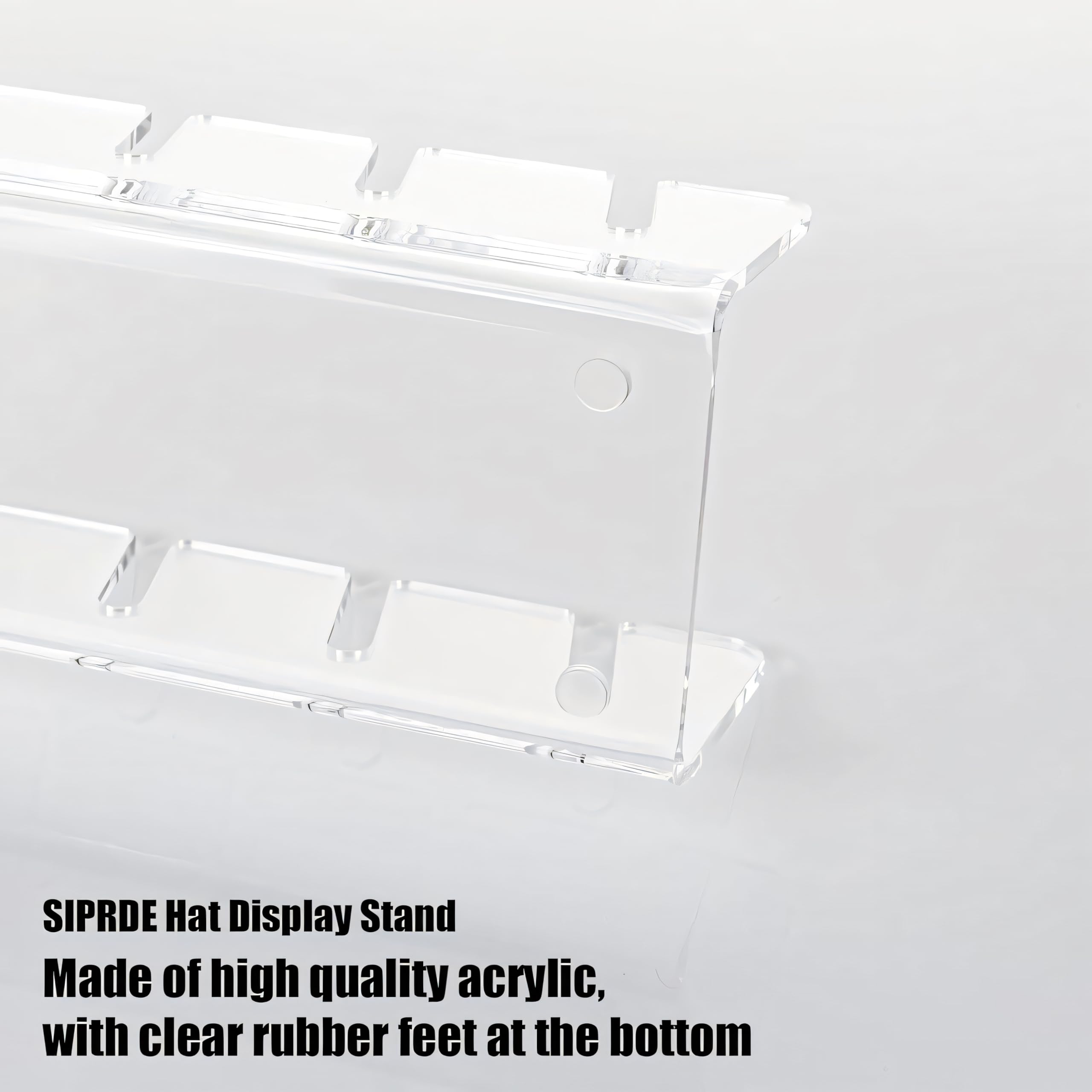 ABMISKAT 2 Pack Hat Organizer for Baseball Caps No Install - Acrylic Hat Holder Display and Organizer for 14 Baseball Caps for Bedroom, Closet, Dresser (Clear)
