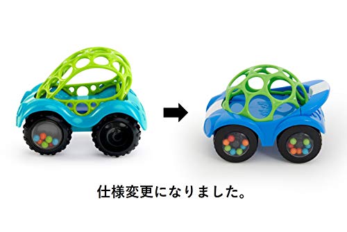 Bright Starts Oball Rattle & Roll Sports Race Car Toy Push and Go Vehicle, Easy Grasp, Ages 3 Months +, Blue