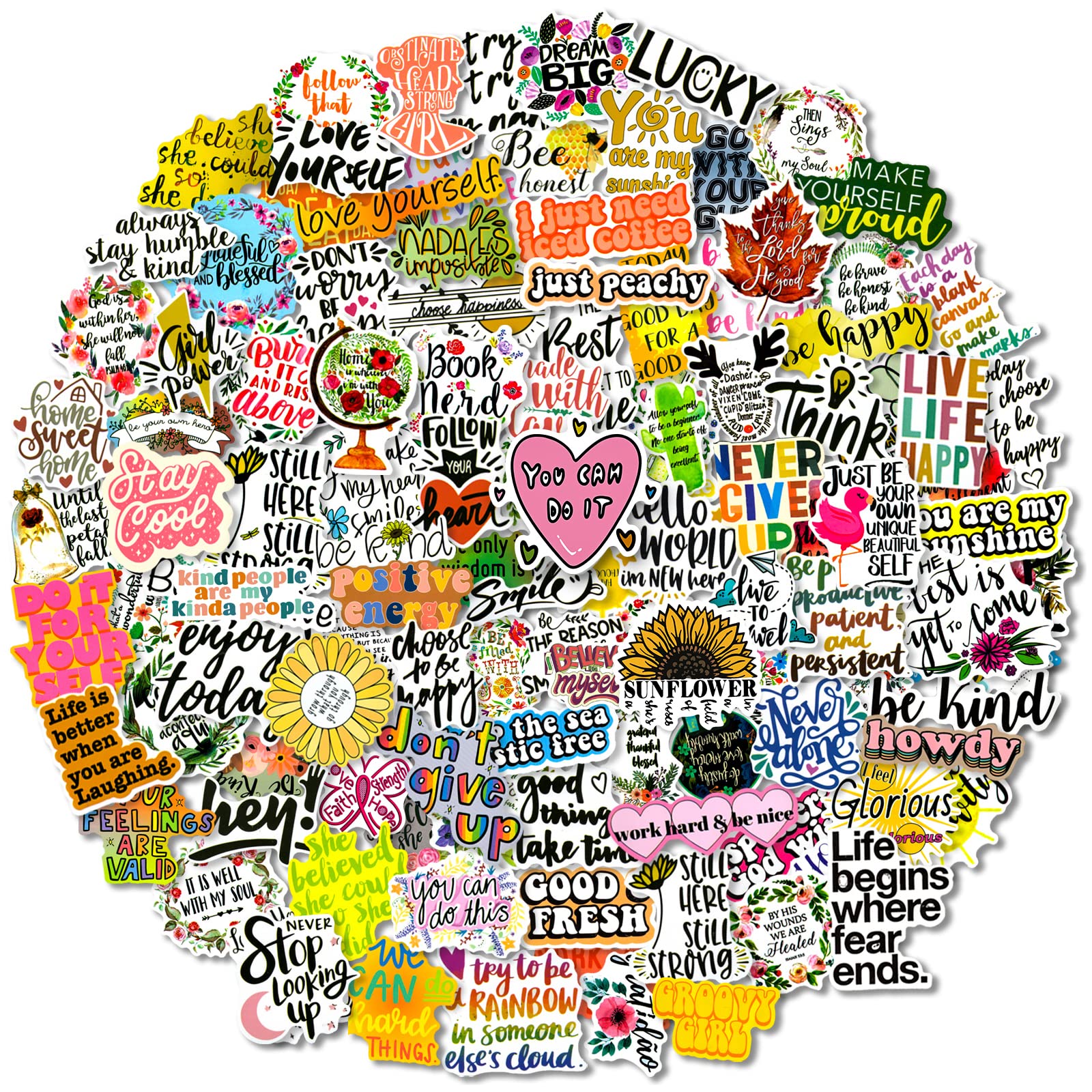 200Pcs Motivational Stickers, Inspirational Quote Stickers for Adults Students Teachers Employees, Vinyl Cute Stickers for Water Bottles Laptop Scrapbook
