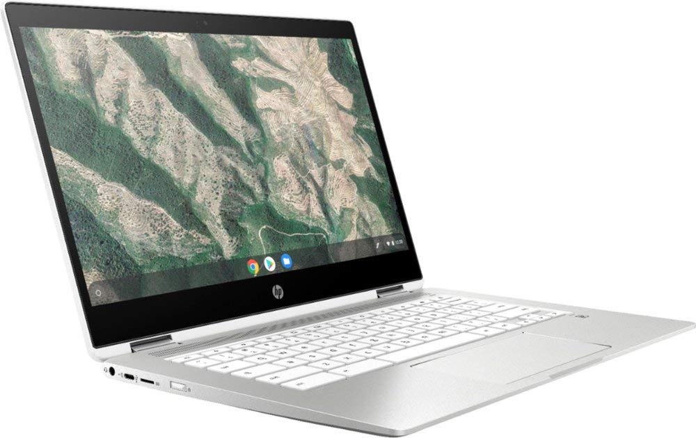 HP 2021 Chromebook 14 Inch Touchscreen 2-in-1 Laptop with Webcam, Intel Celeron N4000 up to 2.6 GHz, 4GB RAM, 32GB eMMC, Bluetooth, USB Type-C, Chrome OS + NexiGo 32GB MicroSD Card Bundle