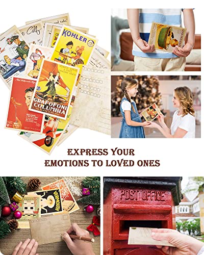 Nenbic 32 PCS 1 Set Vintage Retro Postcards Poster Old Retro Greeting Cards Postcard Souvenir Gifts for Worth Collecting