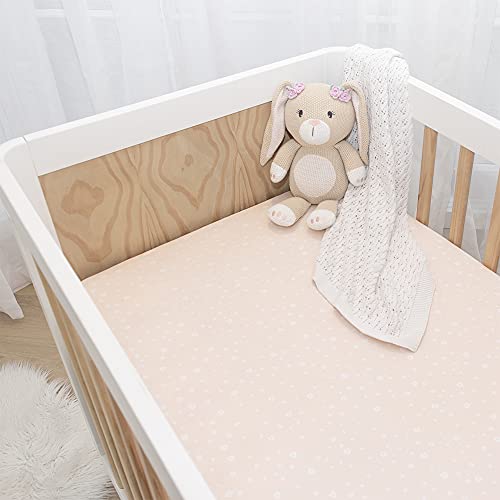 Living Textiles 100% Cotton Jersey 2-Pack Crib Fitted Sheet - Ava Birds | Ultra-Soft, Breathable, Fully Elasticized, Easy Care, Machine Washable