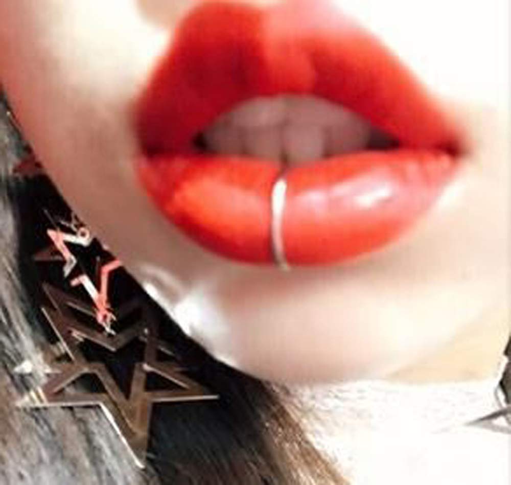 20G Stainless Steel Nose Rings 8mm Nose Cuff Piercing Jewelry Hoop for Faux Lip Septum Boby Piercing (6 pcs)