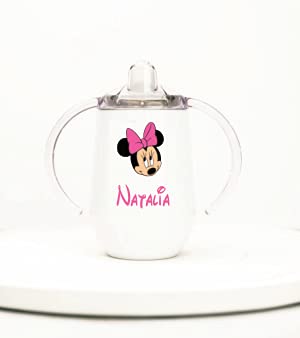 Personalized 4 Piece Baby Gift - Pacifier, Pacifier Clip, Baby Brush and Comb Set, Minnie Mouse, Suitable for Ages 0-3 Years, 0-6 Months, 6-18 Months New Baby Gift, Baby Girl Gift