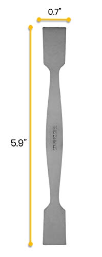 EISCO Dual End Spatula, 5.9" - Stainless Steel, Polished Doubled Ended, Flat Blades- Eisco Labs