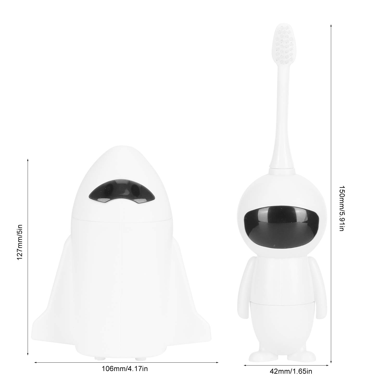 Sonic Rechargeable Kids Electric Toothbrush with 3 Brush Head, Cute Shaped Toothbrush for Children, IPX7 Waterproof