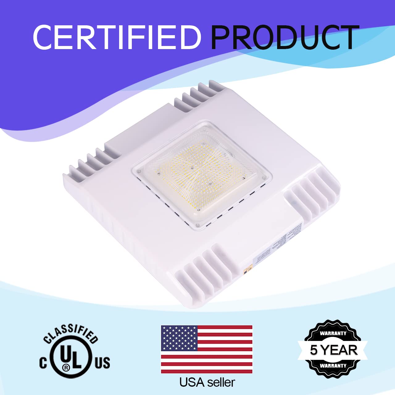 4 Pack HOLDWILL LED Canopy Lights 150w 21000lm 5700K 750W HID/MH Equivalent,Die Cast Aluminum Waterproof IP65 Daylight White Canopy for Outdoor Gas Station Warehouse Store Workshop Lighting