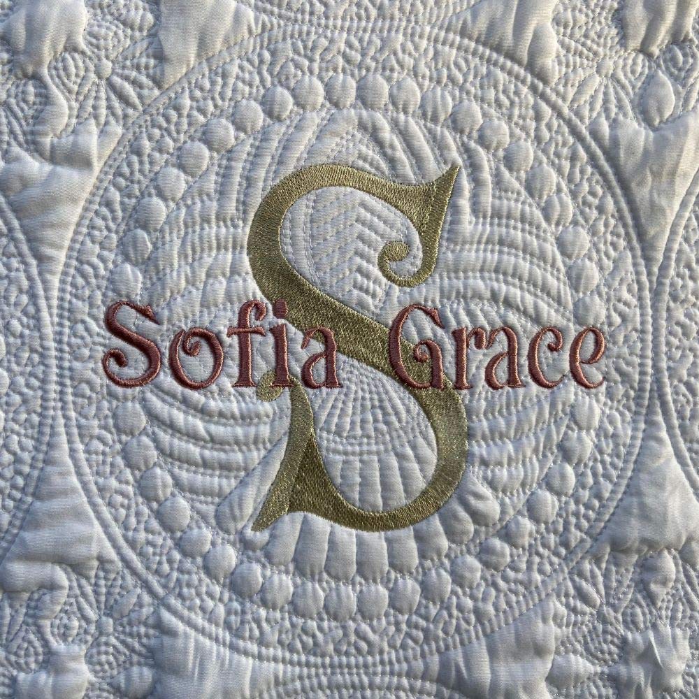 Personalized Baby Blankets Baby Quilt Monogrammed Blankets for Kids Baby Blankets for Girls Embroidered Baby Gifts Soft for Toddler boy or Girl (Sofia)