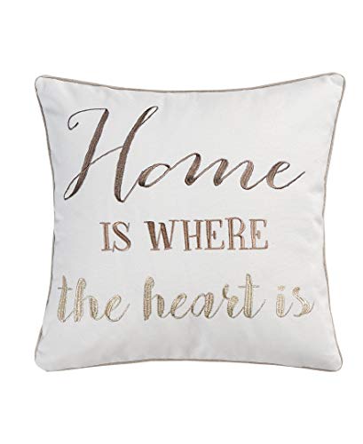Levtex Home - Angelica - Decorative Pillow (18X18in.) - Heart Home - Brown, Gold and Cream