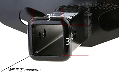 5"x3" American Black Flag Metal Hitch Cover (Fits 3" Receiver, Black)