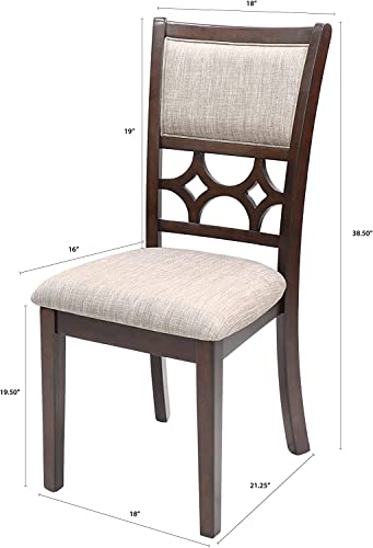 New Classic Furniture Mitchell 5-Piece Dining Set with 1 Table and 4 Chairs, Brown Cherry