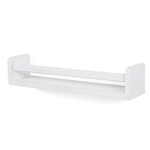 Brightmaison Nursery Book Shelves - Floating Wall Shelves – Baby, Kids, Nursery Wall Decor - Wall Mount Book Organizer Storage Ledge, Display Holder for Toys - Set of 3, Ships Assembled (White)
