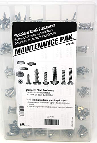 252 pc Hillman #8130105 Maintenance Pak - Stainless Steel Fasteners Pack - Screws, Washers, Bolts